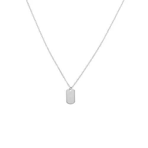 Mini Dog Tag Adjustable Necklace 14KY – Roset Jewelry